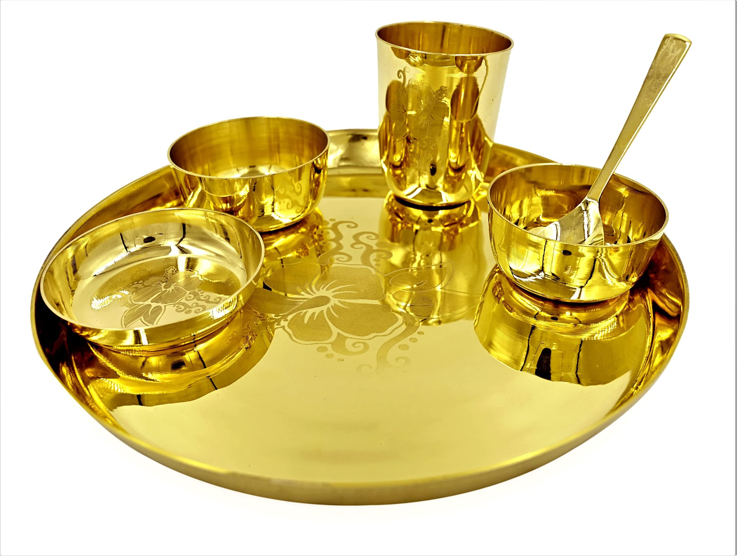 Dr's Choice Pure Kansa (Bronze) Gold Polish Design Dinner Set of 6 ...