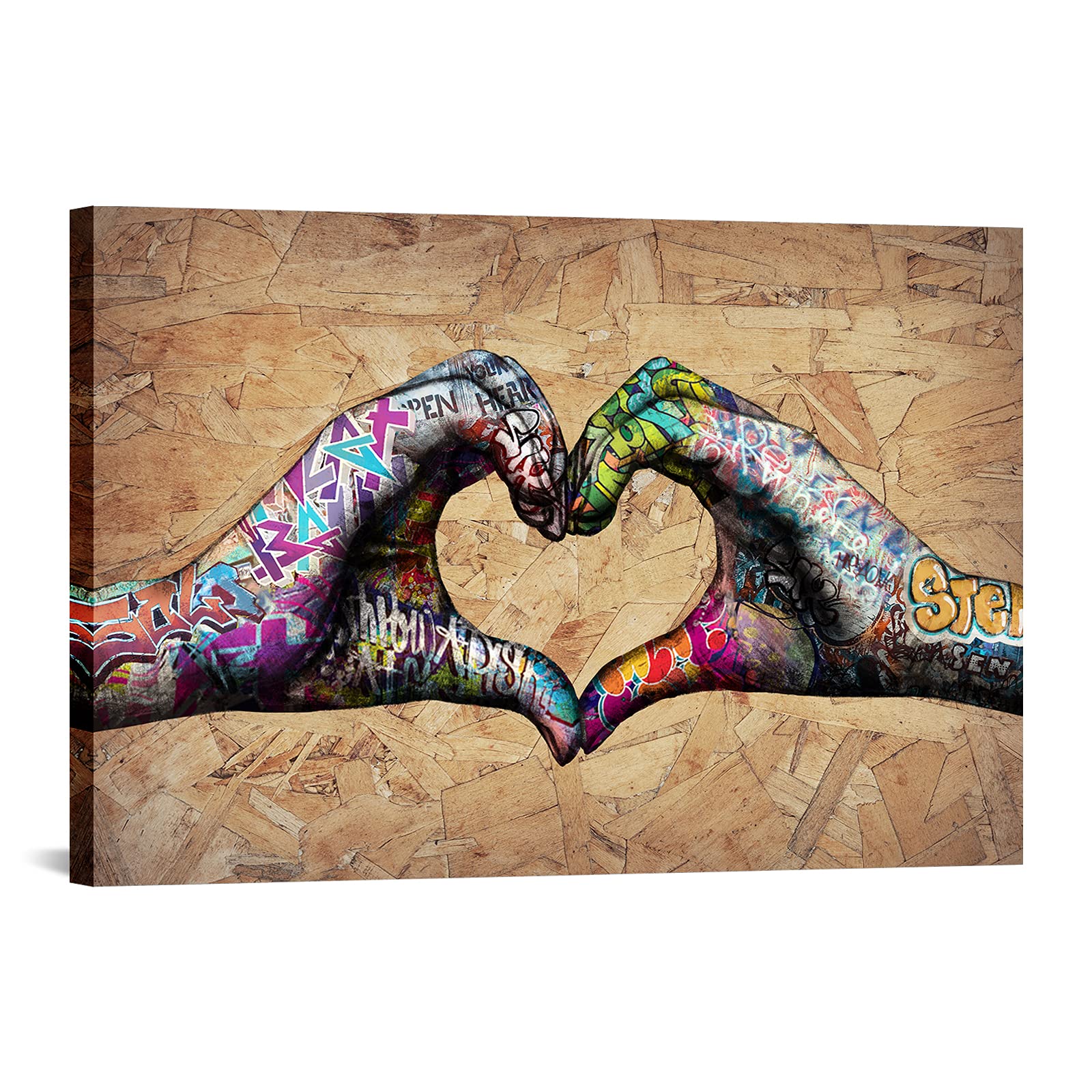 DuoBaorom Large Vintage Love Hand Canvas Wall Art Abstract Love Hands ...