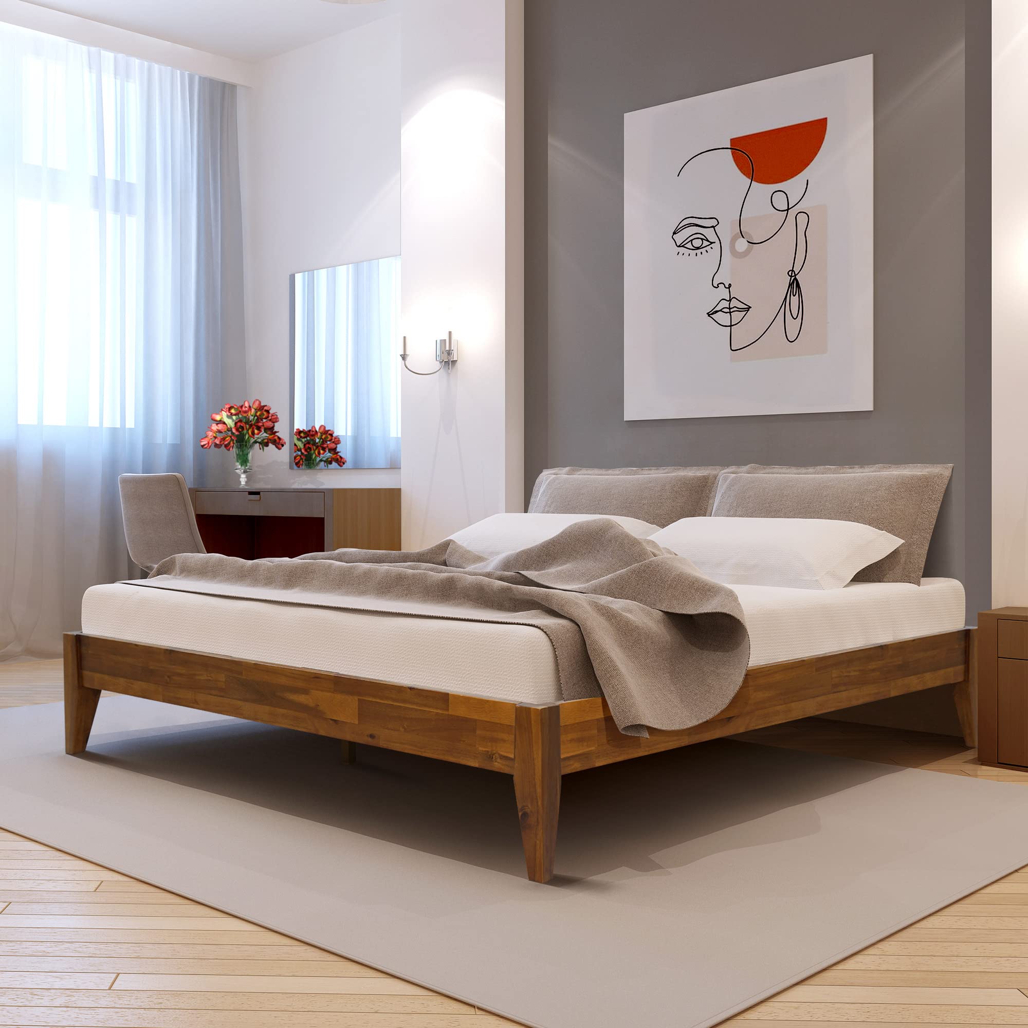Simple Wooden Double Bed Design