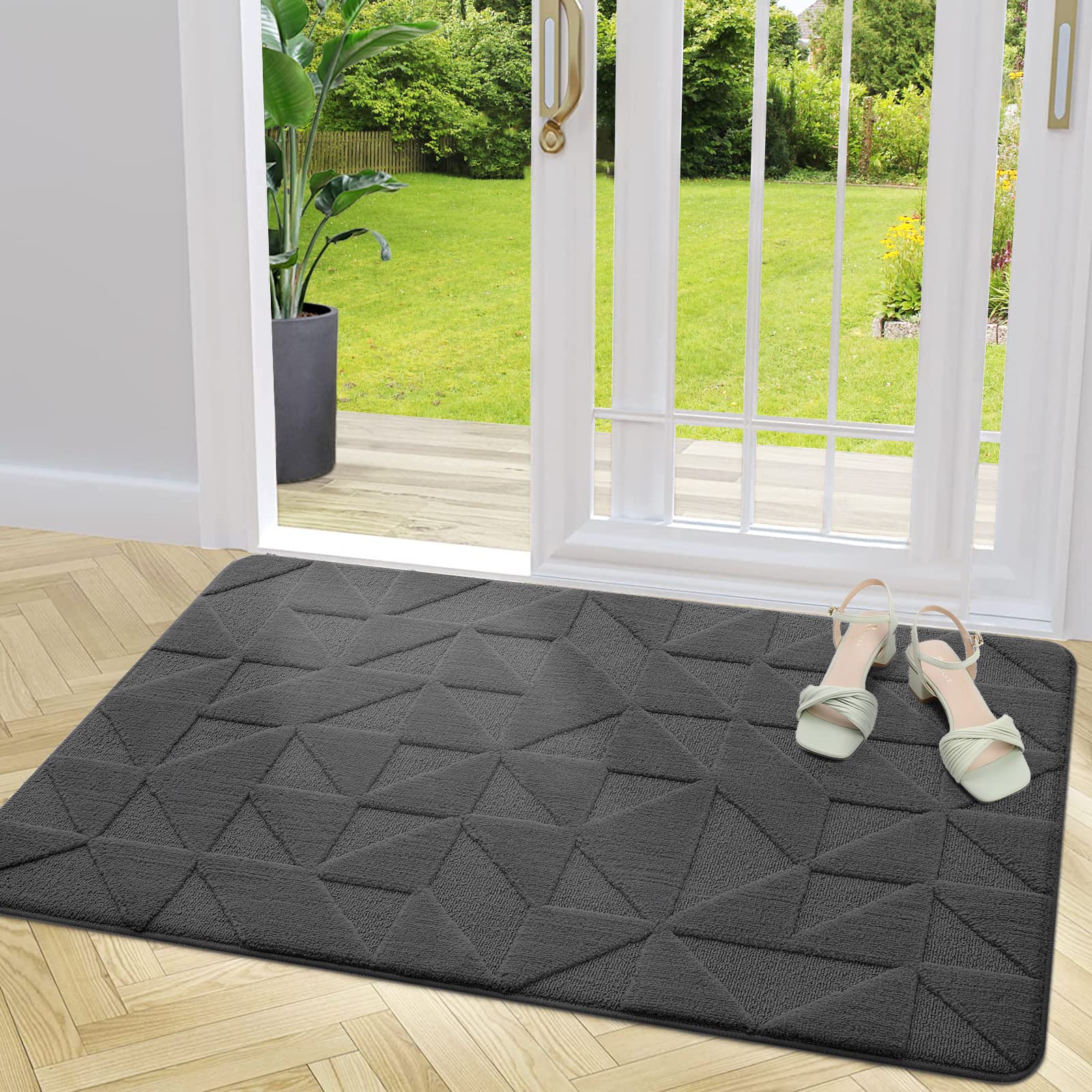 Kitinjoy Indoor Door Mat, 32" x 48", Non-Slip Absorbent Resist Dirt ...