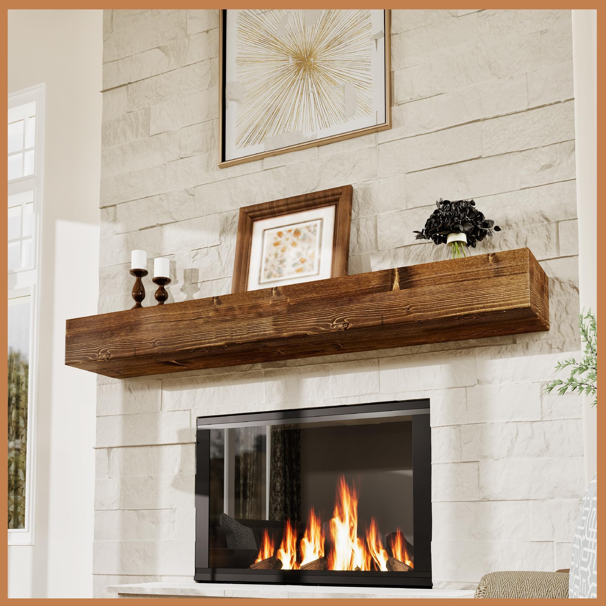 Amazon.com: MANTELSDIRECT 72 Inch Floating Fireplace Mantel Shelf in ...