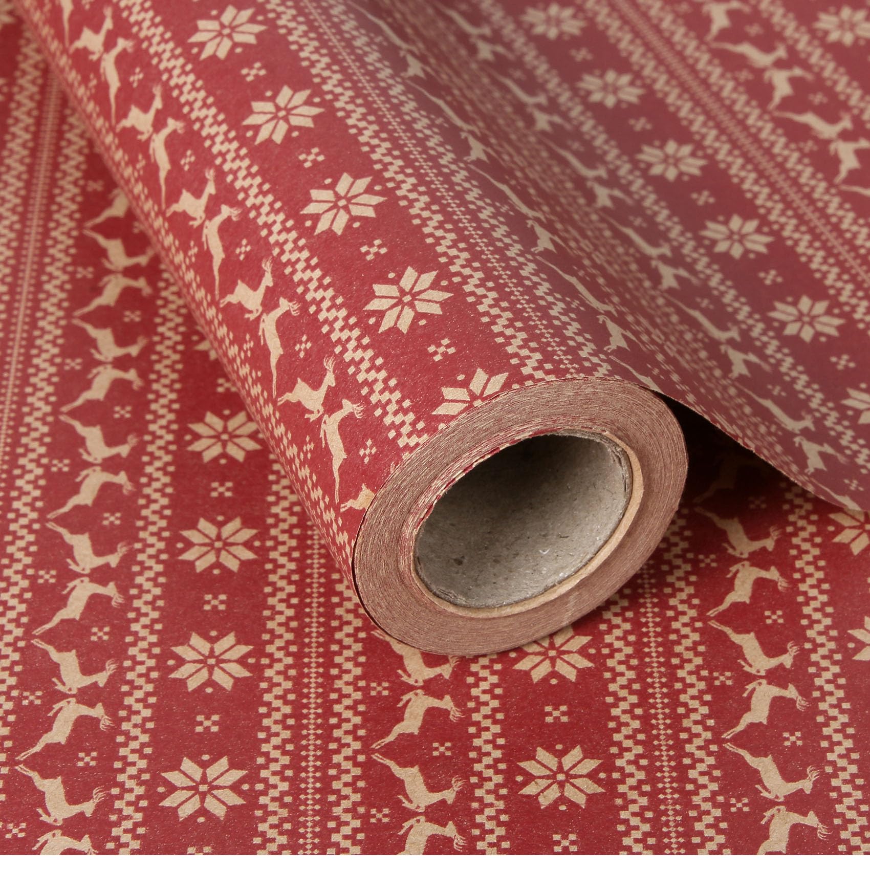 Amazon.com: Aimyoo Kraft Christmas Wrapping Paper Jumbo Roll, Red ...