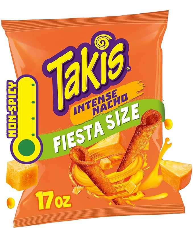 Amazon.com: Takis Intense Nacho 17 oz Fiesta Size Bag, Cheese Flavored ...