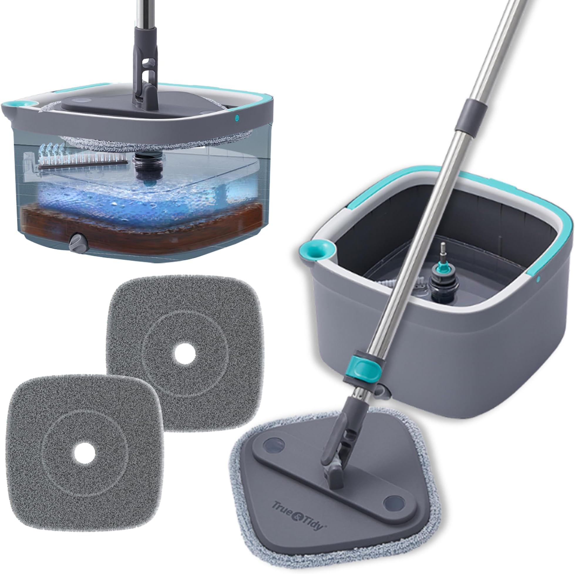 Amazon.com: Hedgx Spin Mop and Bucket with Wringer Set Support Self ...