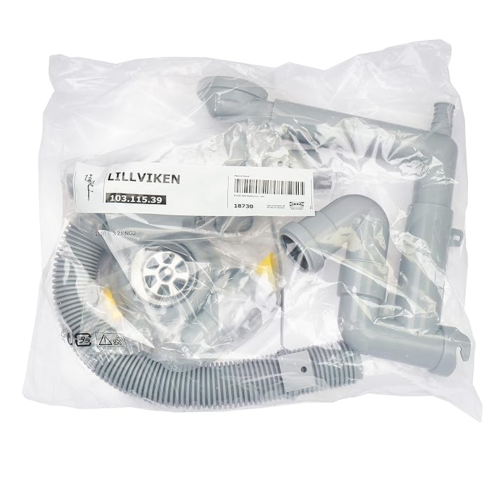 Buy Ikea LILLVIKEN Kitchen Sink Waste Pipe, Water Trap & Strainer Set ...