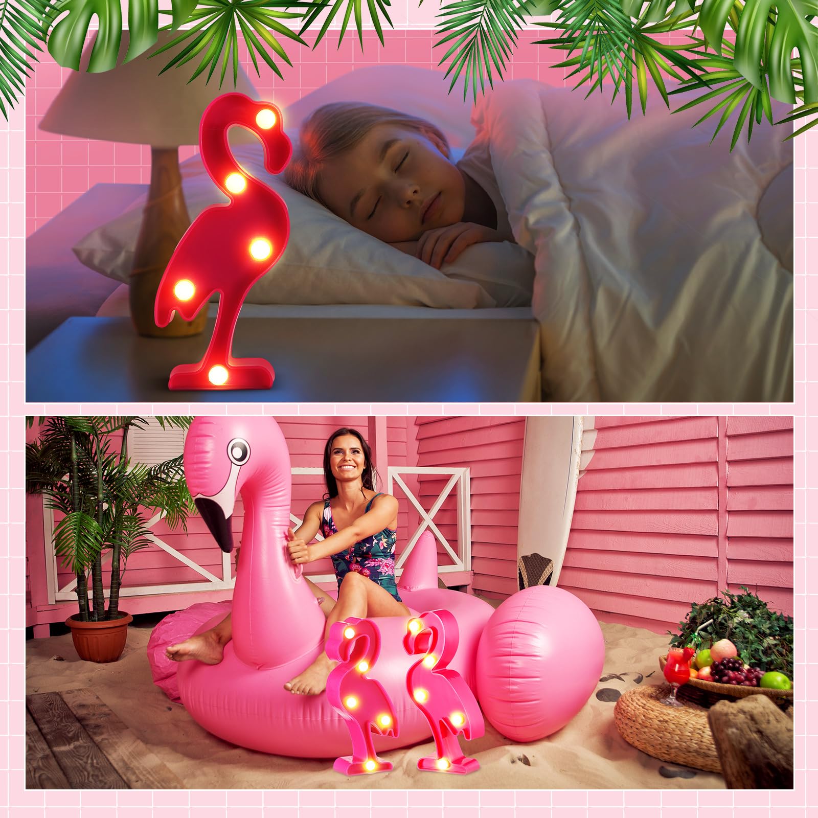 Snapklik.com : 6 Pcs Flamingo LED Light Flamingos Pink Night Lamp Marquee Flamingo Table Lights ...
