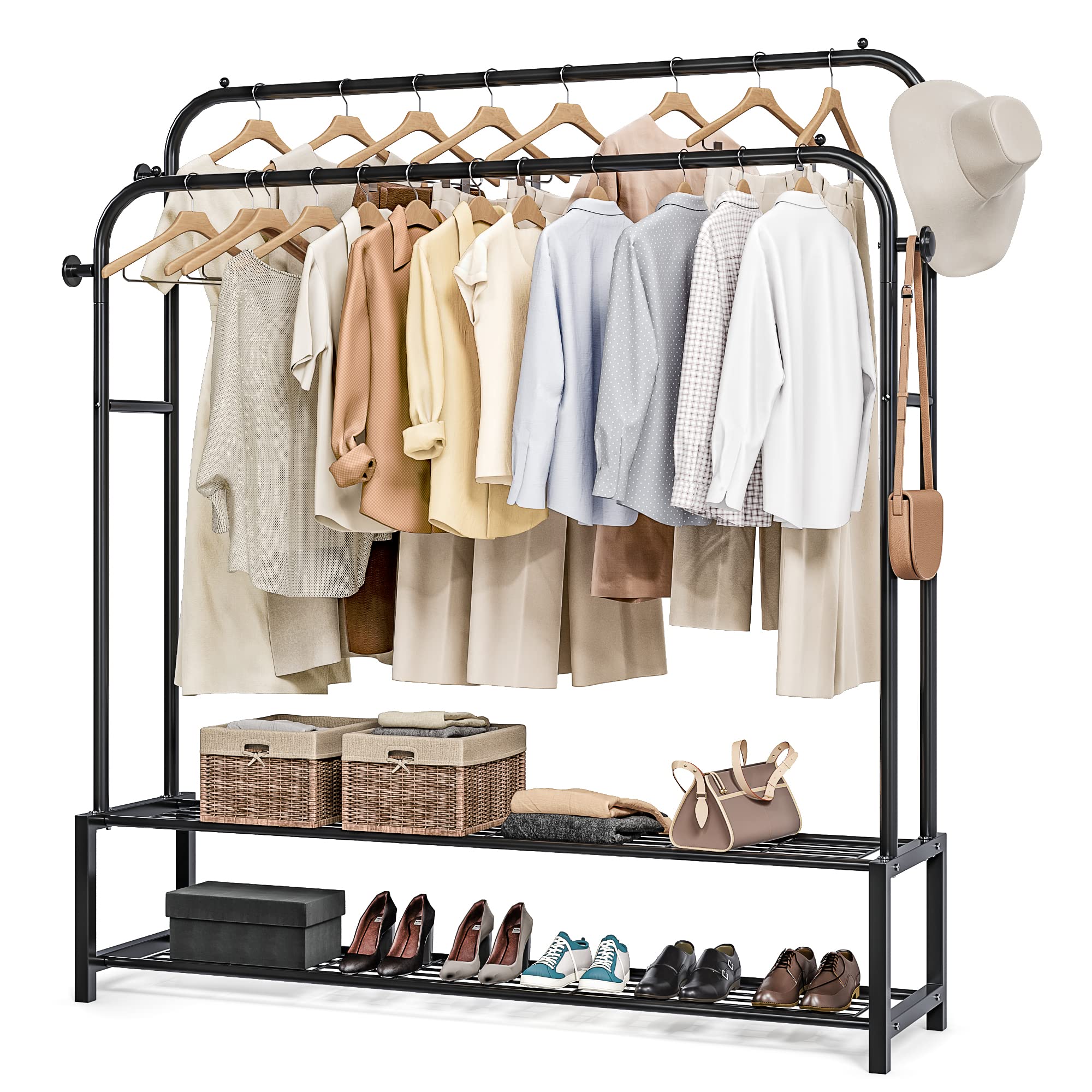 Buy JOI Double Rods Portable Garment Rack For Hanging Clothes 43 5