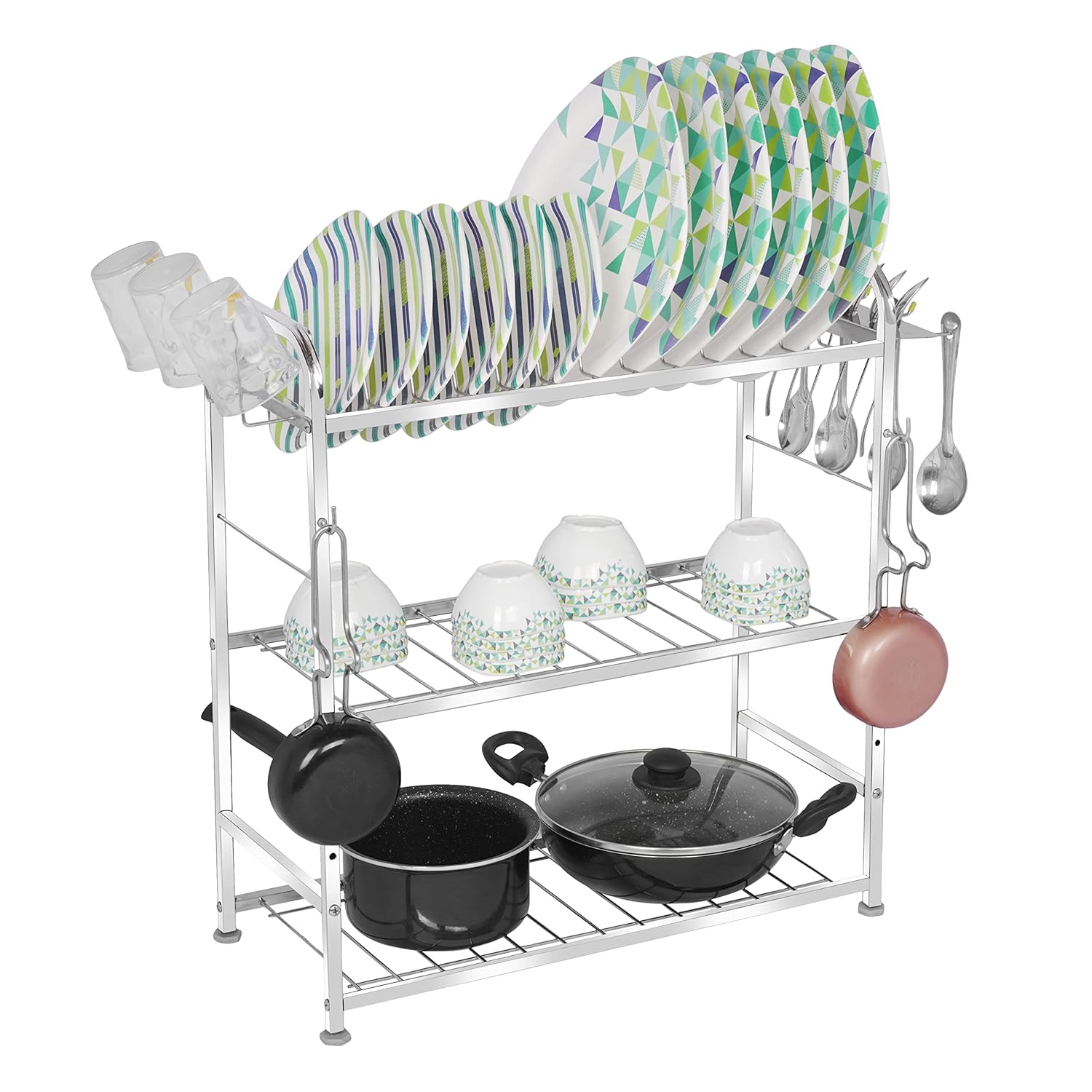SteelManic Stainless Steel Kitchen Utensils Rack | Dish Rack with Plate ...