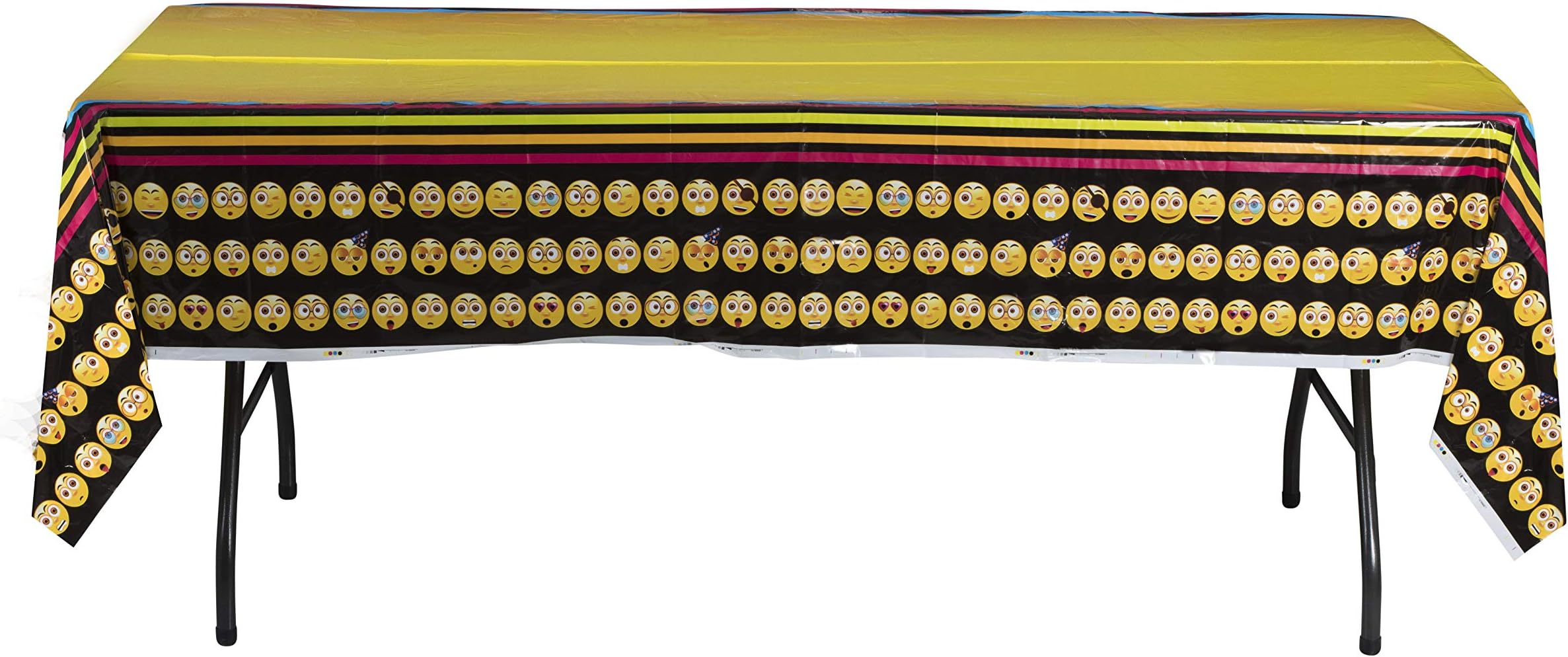 Amazon.com: Hammont Smiley Party Supplies Tablecloth 54”×108” (4 Pack ...
