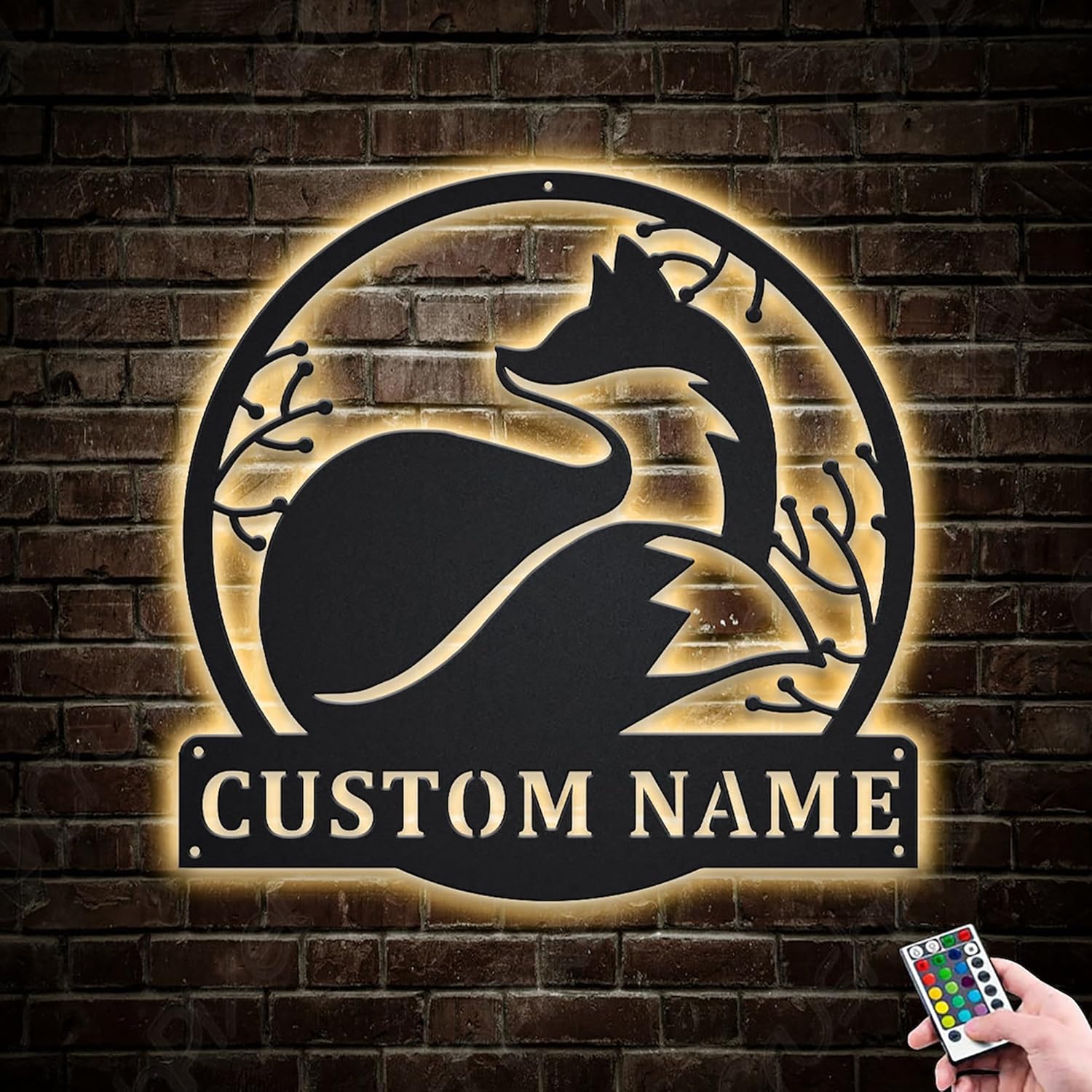 Amazon.com : Fox Animal Metal Sign LED Lights, Custom Fox Animal Metal ...