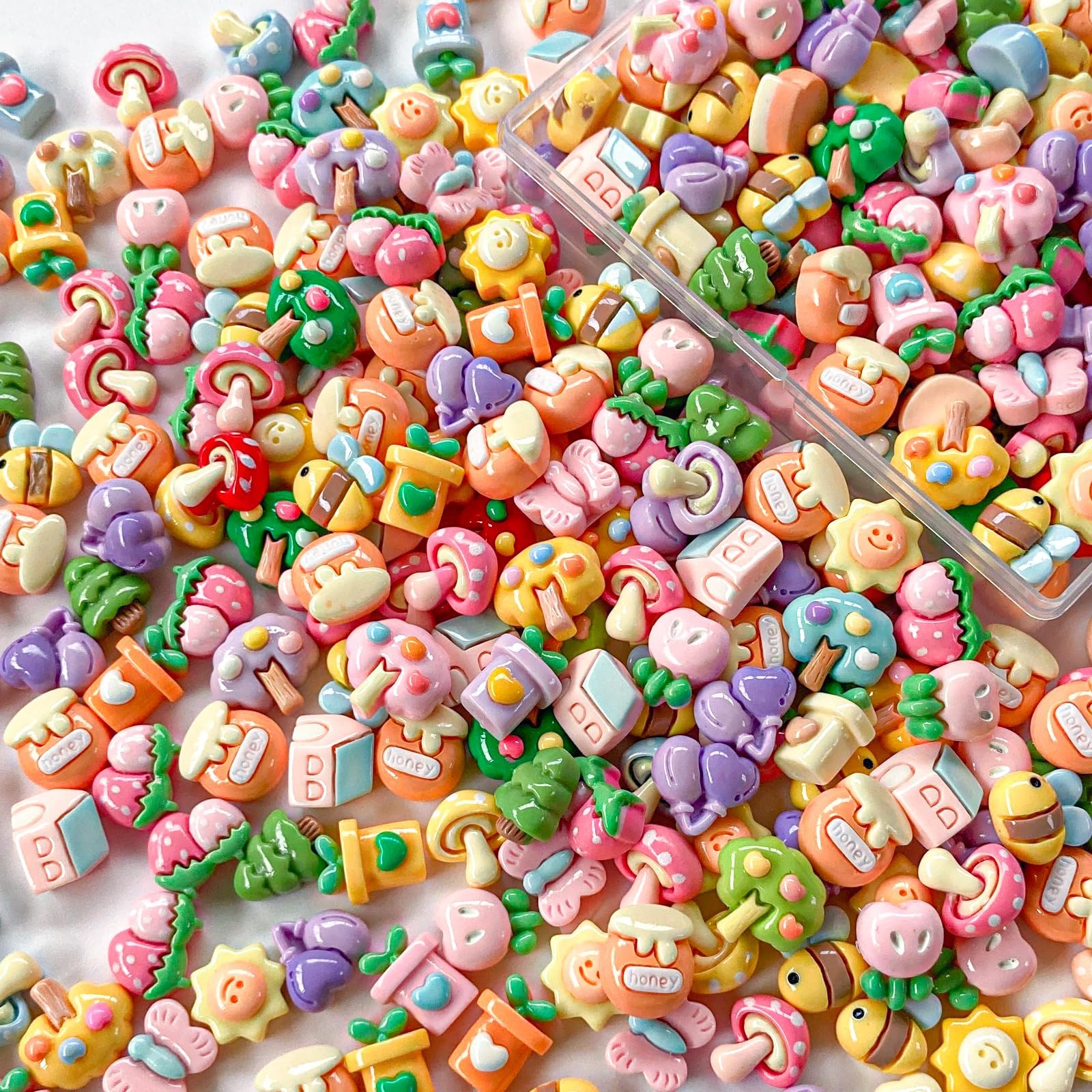 Amazon | TANOKOX デコパーツ ミックス ミニチュア レジンデコ ミニサイズ 貼り付け デコレーションパーツ アクセサリーパーツ デコ カボション 手芸 クラフト 可愛い 森系 ...