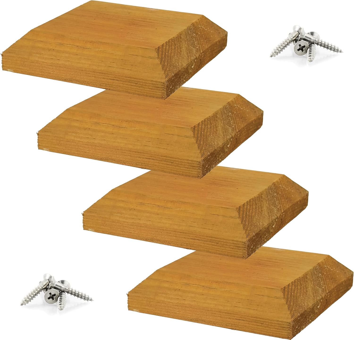 IRONTITE® 4 Pack Wooden Fence Post Caps 4x4, Newel Post Cap Fence ...