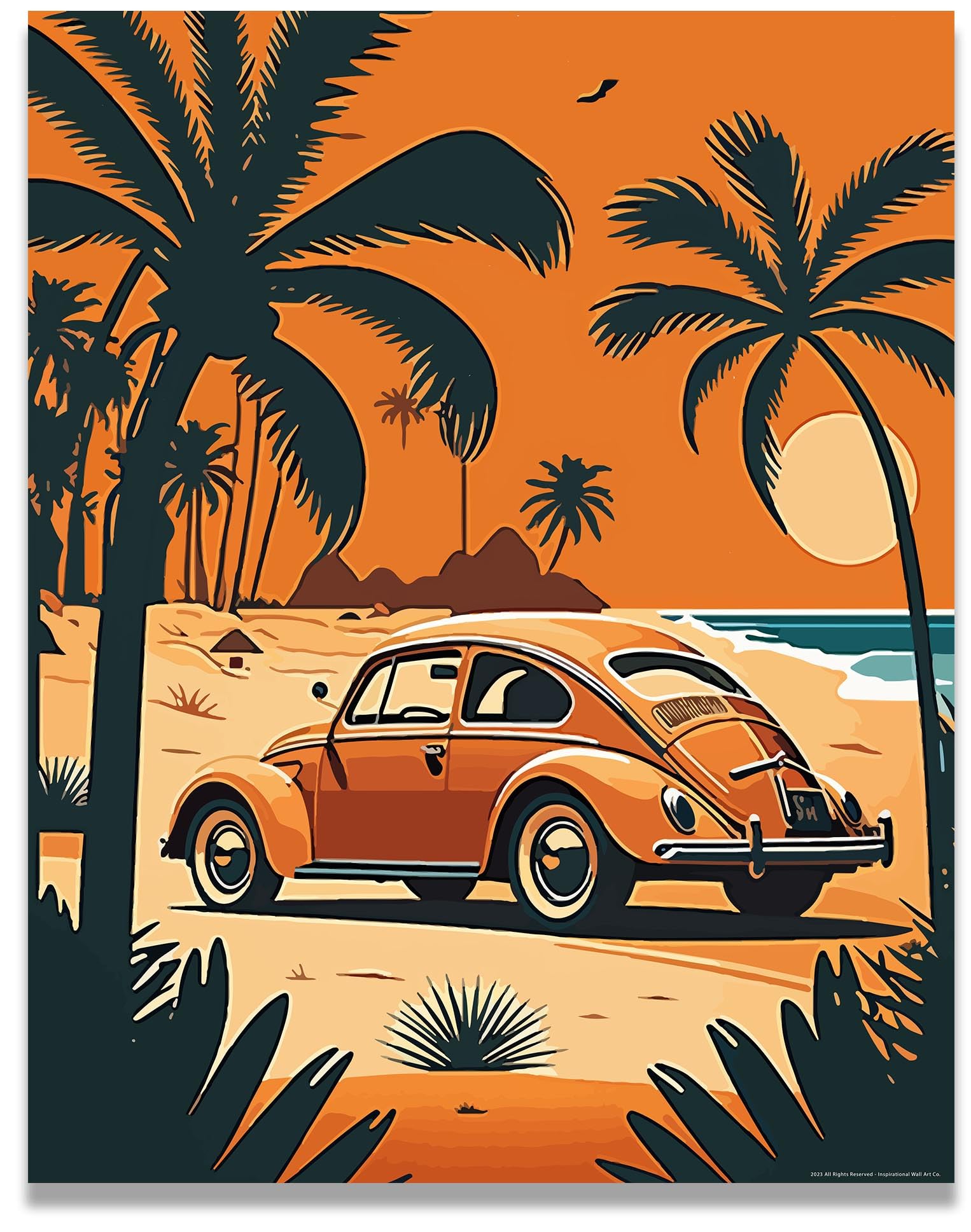 Amazon.com: Inspirational Wall Art Co. - Orange Beetle | Retro ...