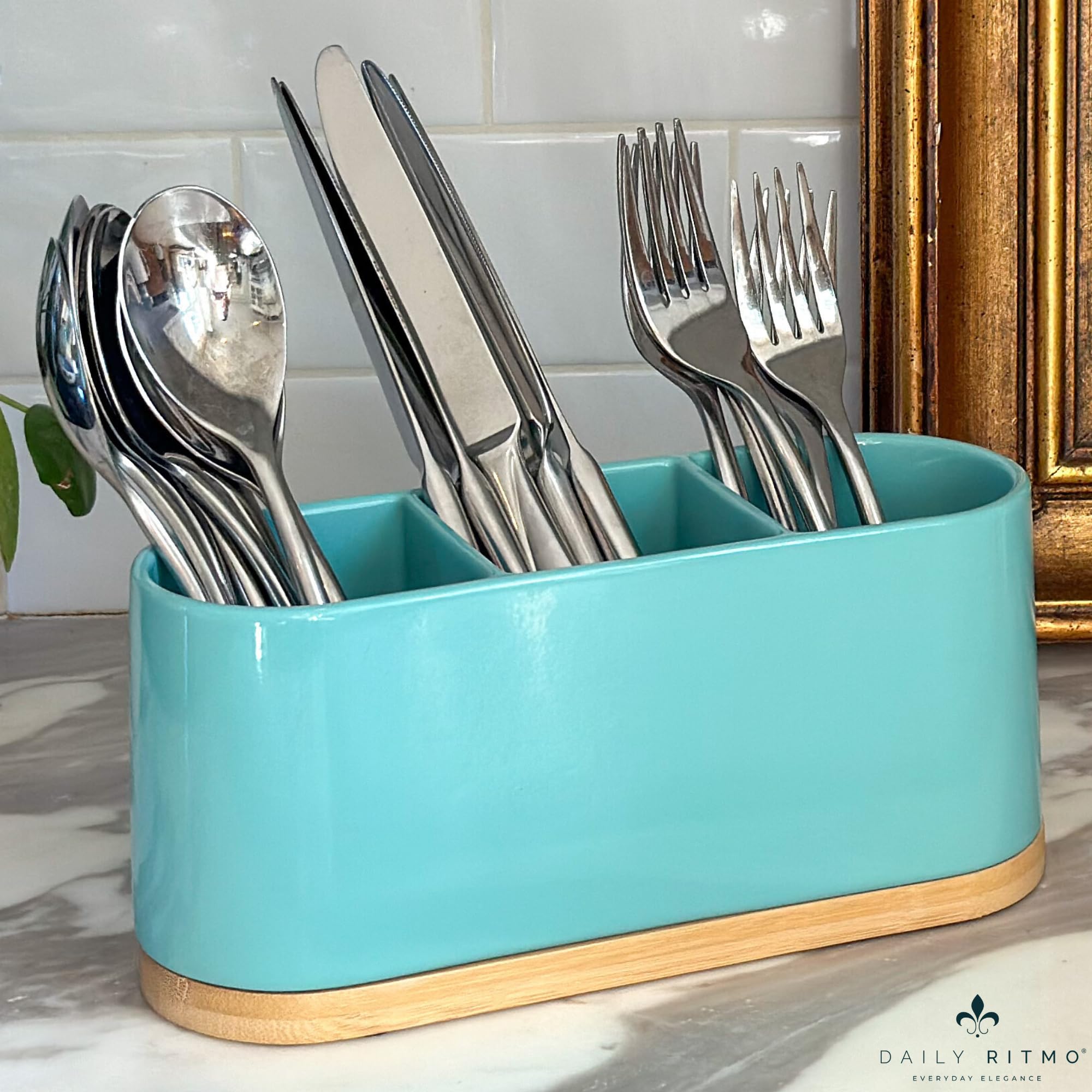 Amazon.com: DAILY RITMO® Turquoise Countertop Silverware Holder