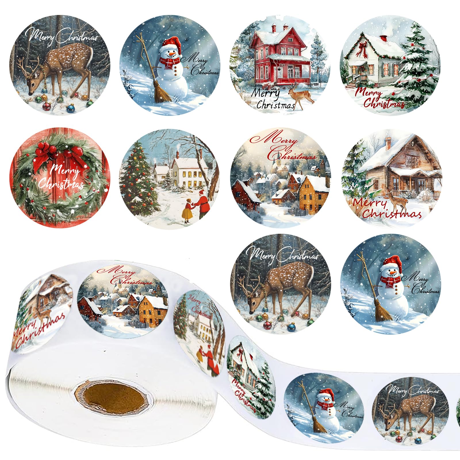 Amazon.com: 500PCS Merry Christmas Stickers,Winter Wonderland Stickers ...