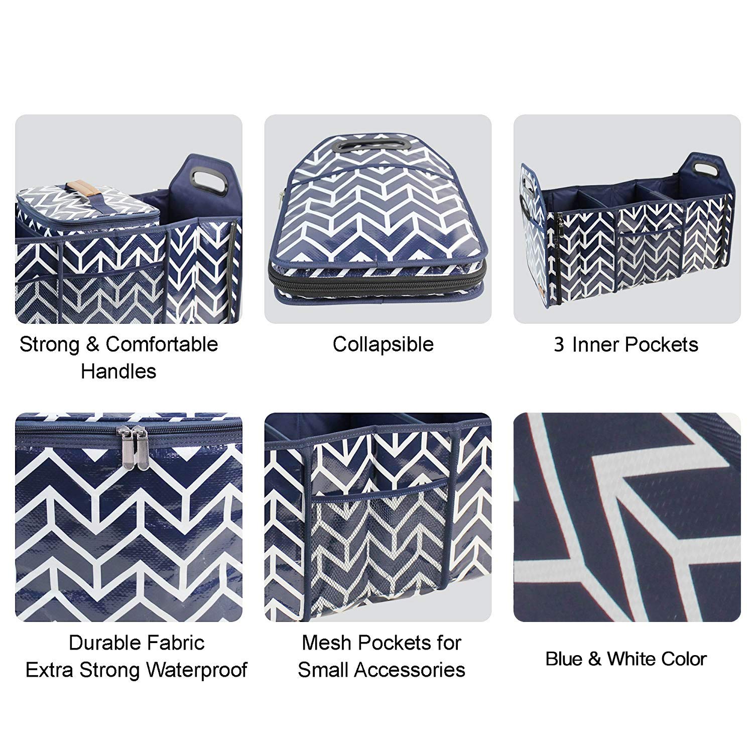 Trunk Organizer, Foldable Cargo Storage Bag Portable Insulation Cooler ...