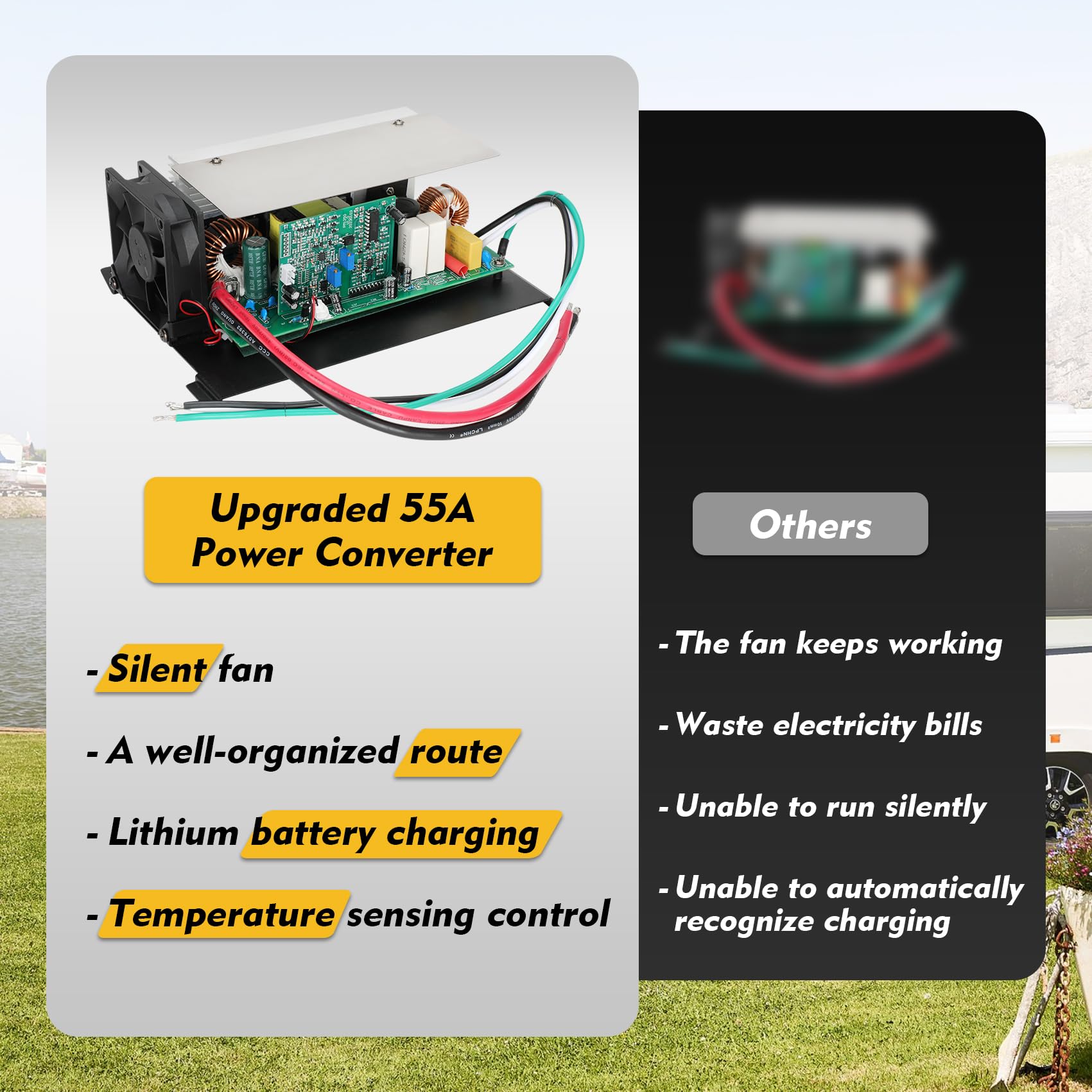 55 Amp Converter Charger WF-8955-AD-MBA RV Converter Replacement - 55 ...