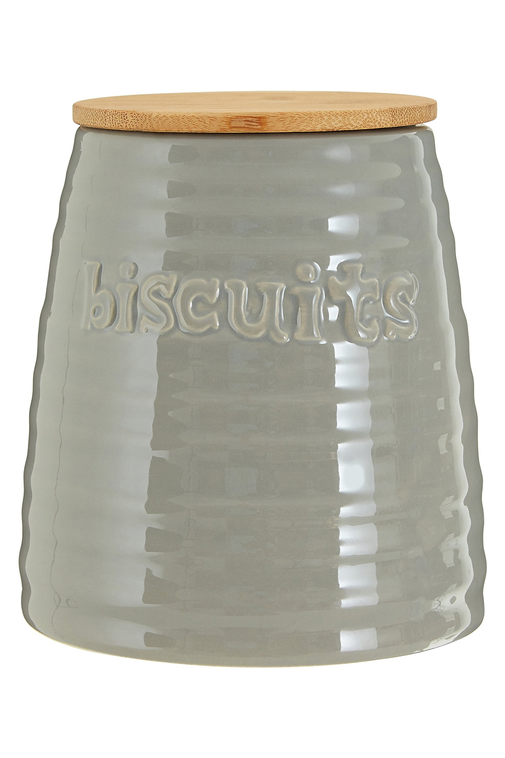 Premier Housewares Biscuit Ceramic Kitchen Storage Jars Grey Cookie ...