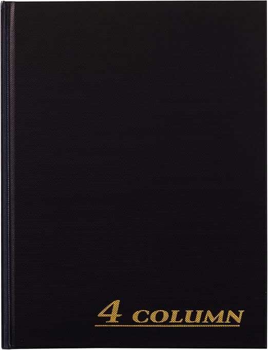 Amazon.com : Adams Account Book, 4-Column, Black Cloth Cover, 9.25 x 7 ...