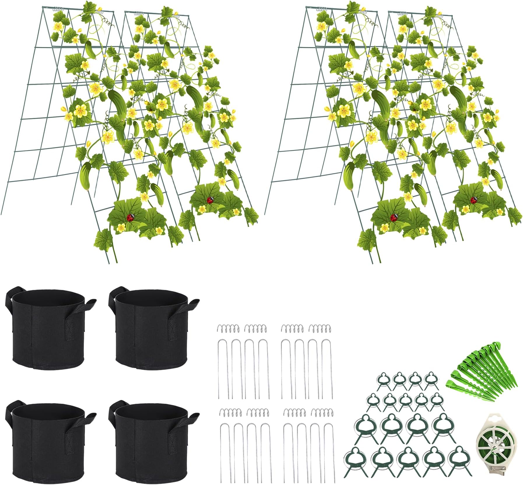 Amazon.com : Cucumber Trellis A Frame Garden Trellis for Climbing ...