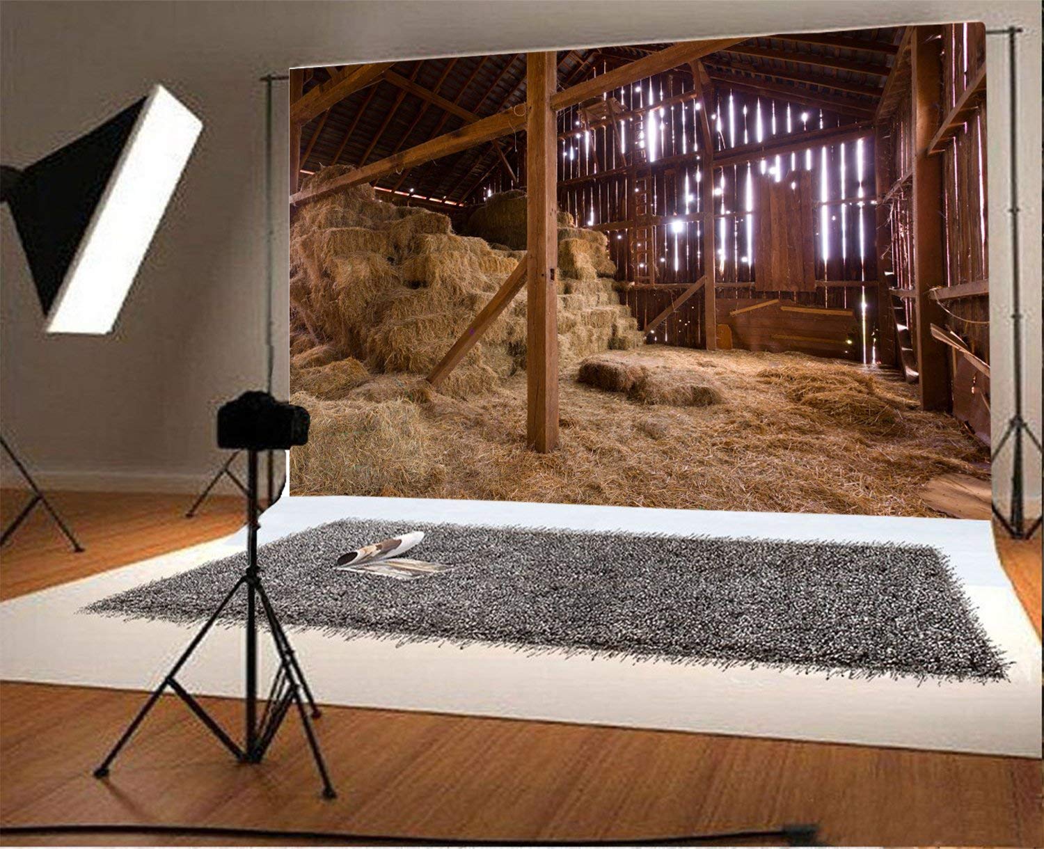 Buy Baocicco 9x6ft Rustic Old Barn Backdrop Straw Hay Backdrop ...