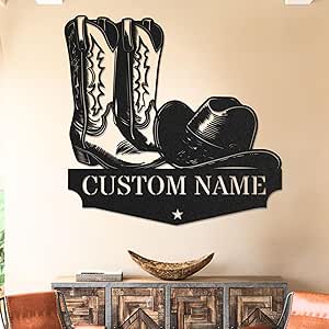 Amazon.com: Personalized Cowboy Metal Sign, Custom Metal Name Sign ...