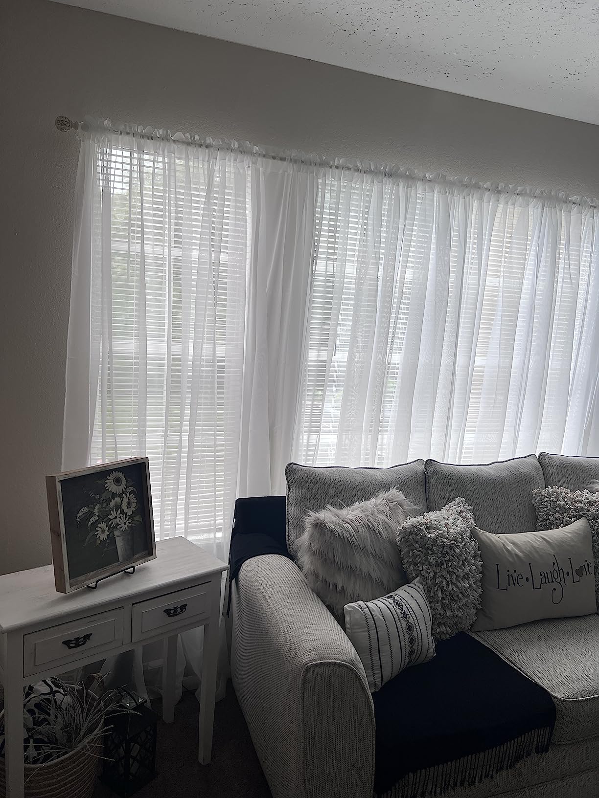 $6/mo - Finance PHILEASY Window Sheer Black Curtains 140 Inches Long 2 ...