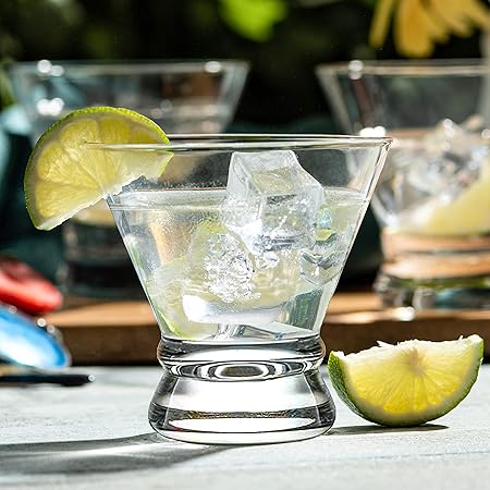 Amazon.com: TOSSWARE RESERVE 8oz Stemless Martini Glass, SET OF 4 ...
