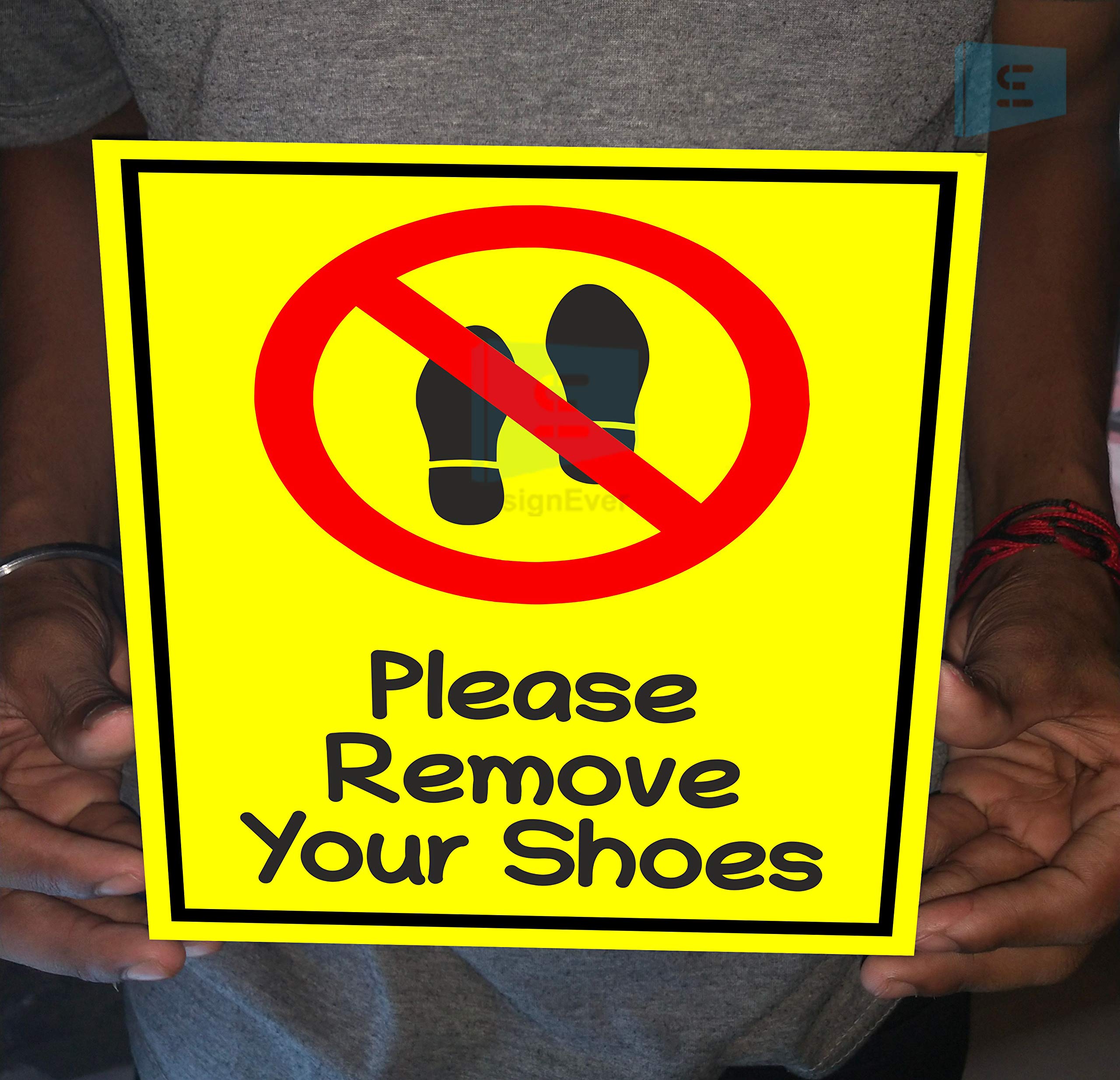 Buy SIGN EVER Please Remove Your Shoes Sign Board for Office Bank ...