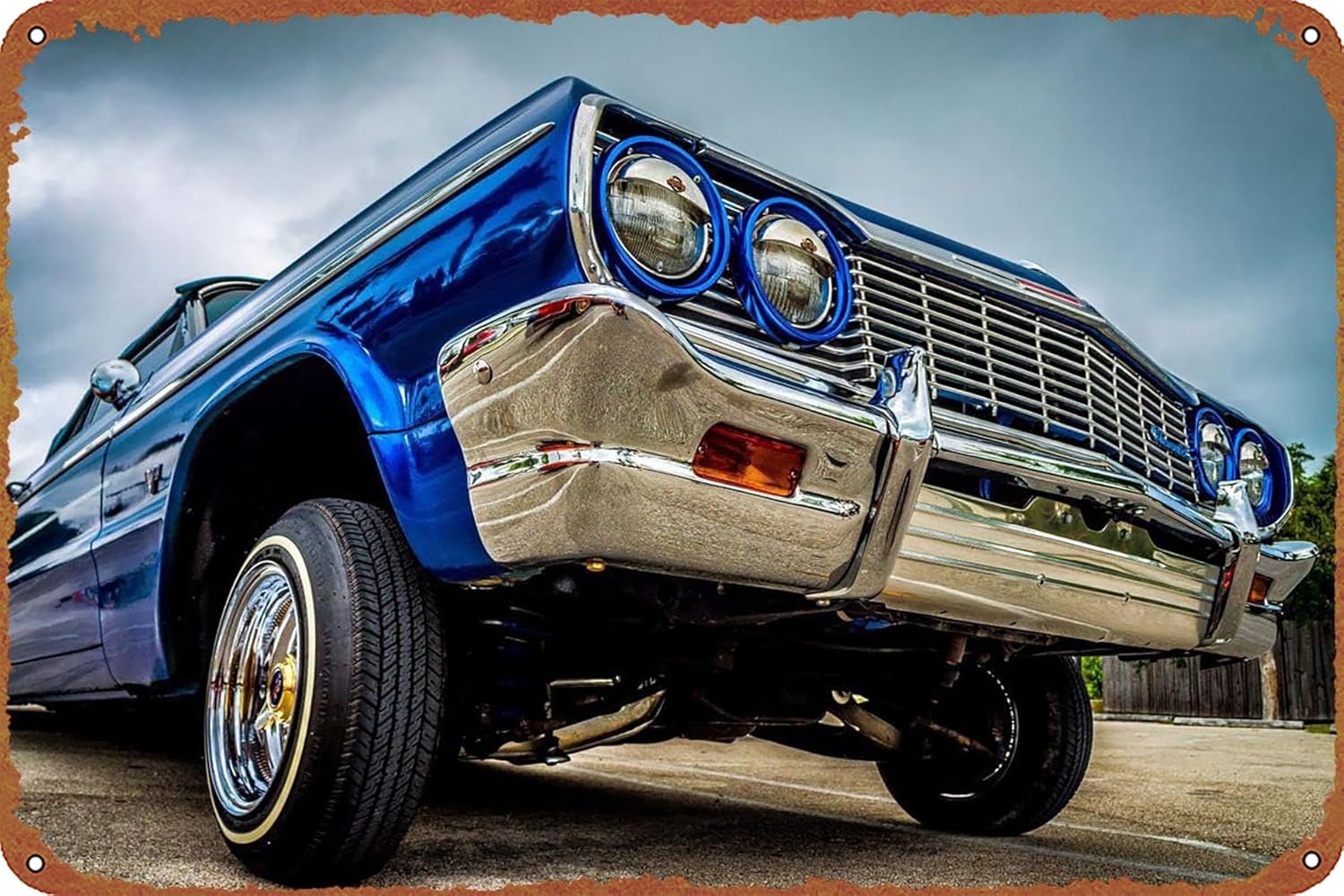Amazon.com: Cars Lowrider Custom Poster Retro Metal Sign Vintage Tin ...