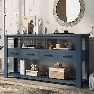 Amazon.com: Modern Console Table 62-Inch Long Narrow Sofa Entry Table ...