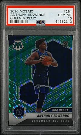 Amazon.com: Graded 2020-21 Panini Mosaic Anthony Edwards #261 Green Mosaic Rookie RC Basketball ...