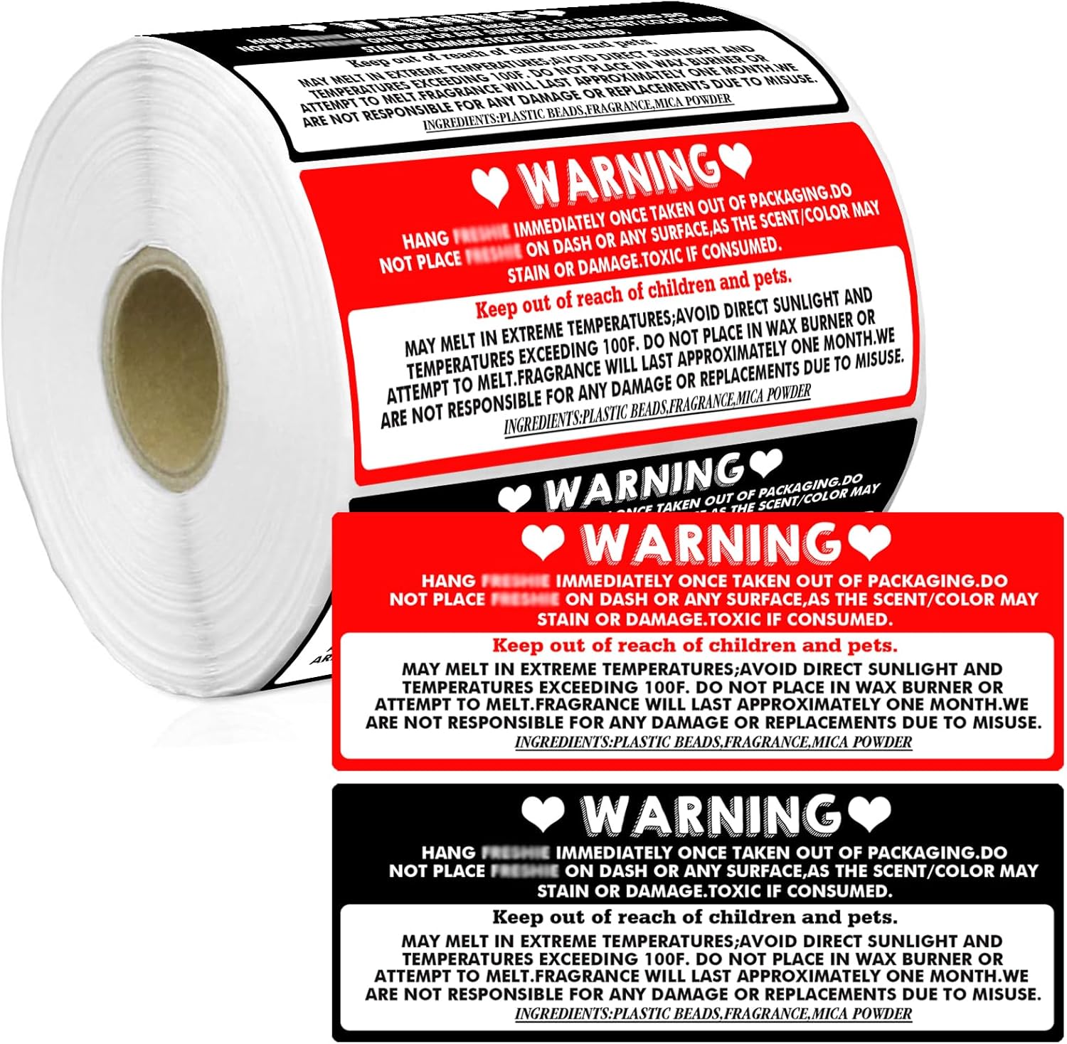 Amazon.com: Car Freshiess Warning Label Stickers 1 x 3.5 inch Freshiess ...