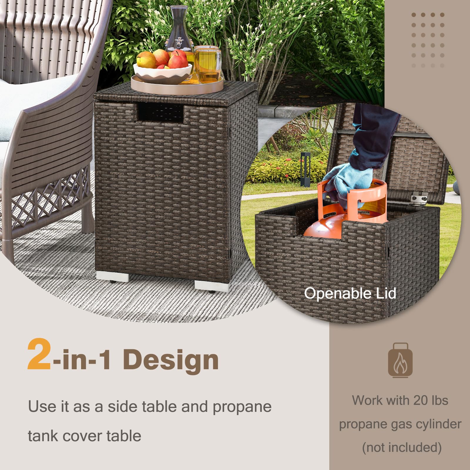 Snapklik.com : Tangkula Outdoor Propane Tank Cover Table, Patiojoy ...