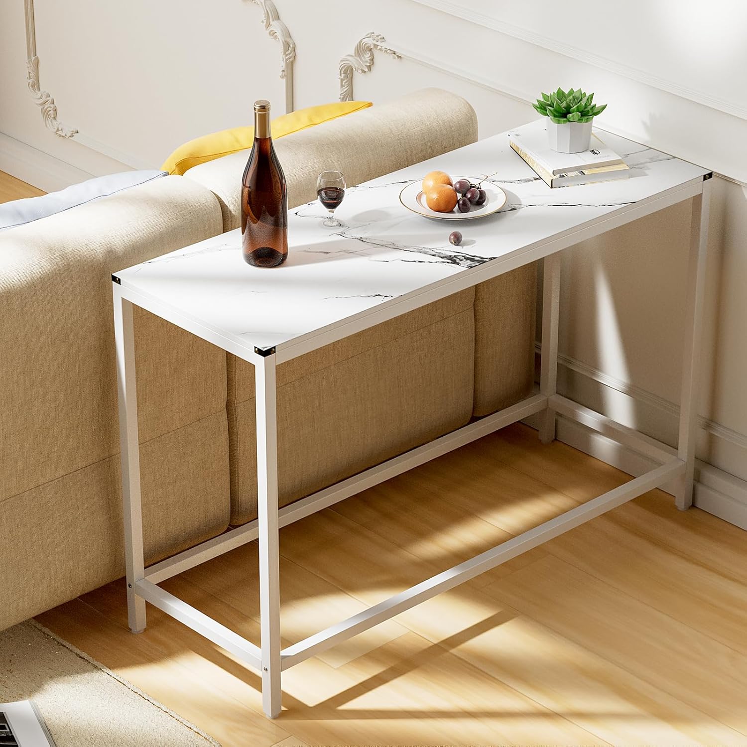 Amazon.com: High Bar Table, 47.3 x 23.7 Counter Height Table with Fully ...
