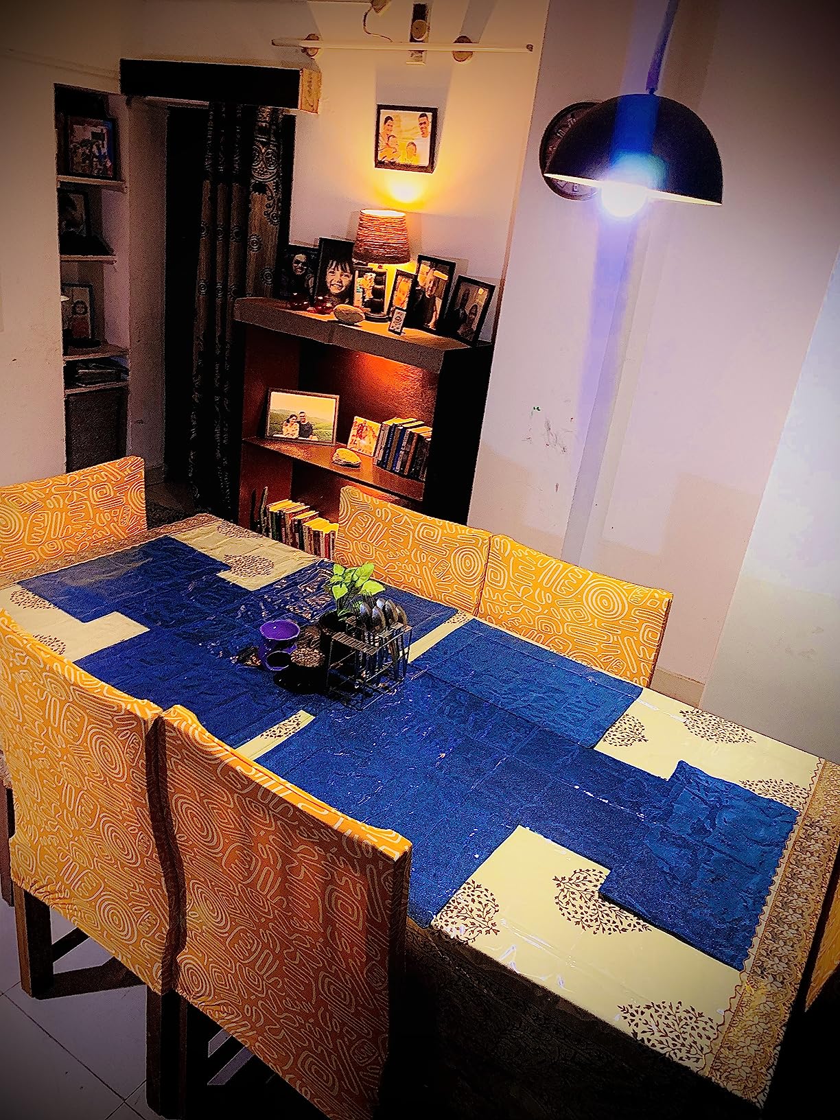 Buy CASA-NEST Jute Fabric Dining Table Mat and Runner Set, Revesible ...