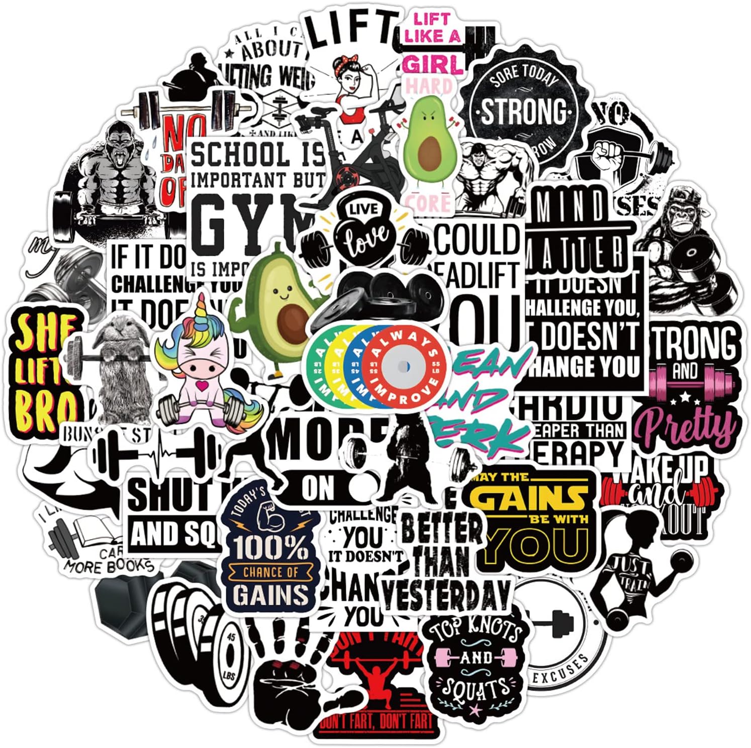 Amazon.com: Fitness Stickers for Girls,Workout Stickers,Gym Stickers ...