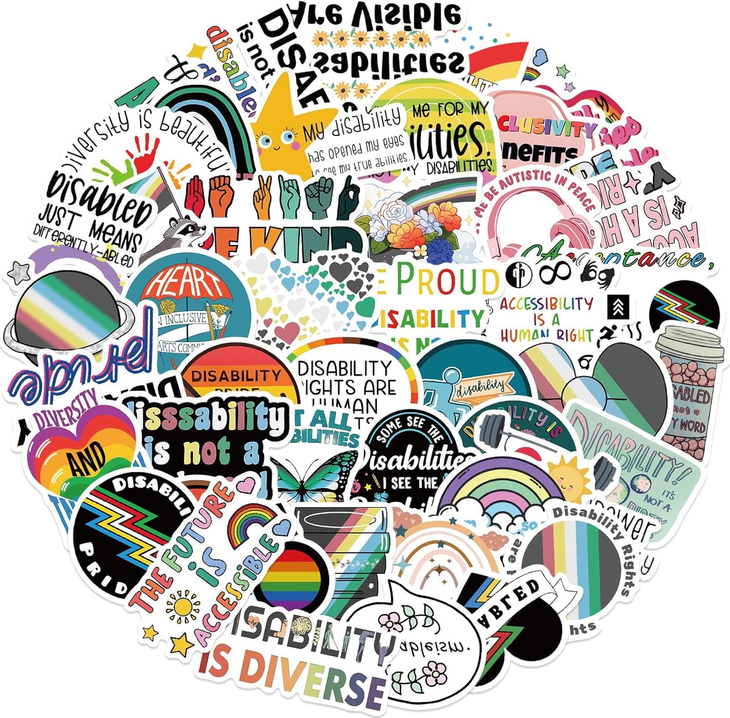 Amazon.com: YMMRSK 50pcs Disability Pride Stickers for Teens Journals ...