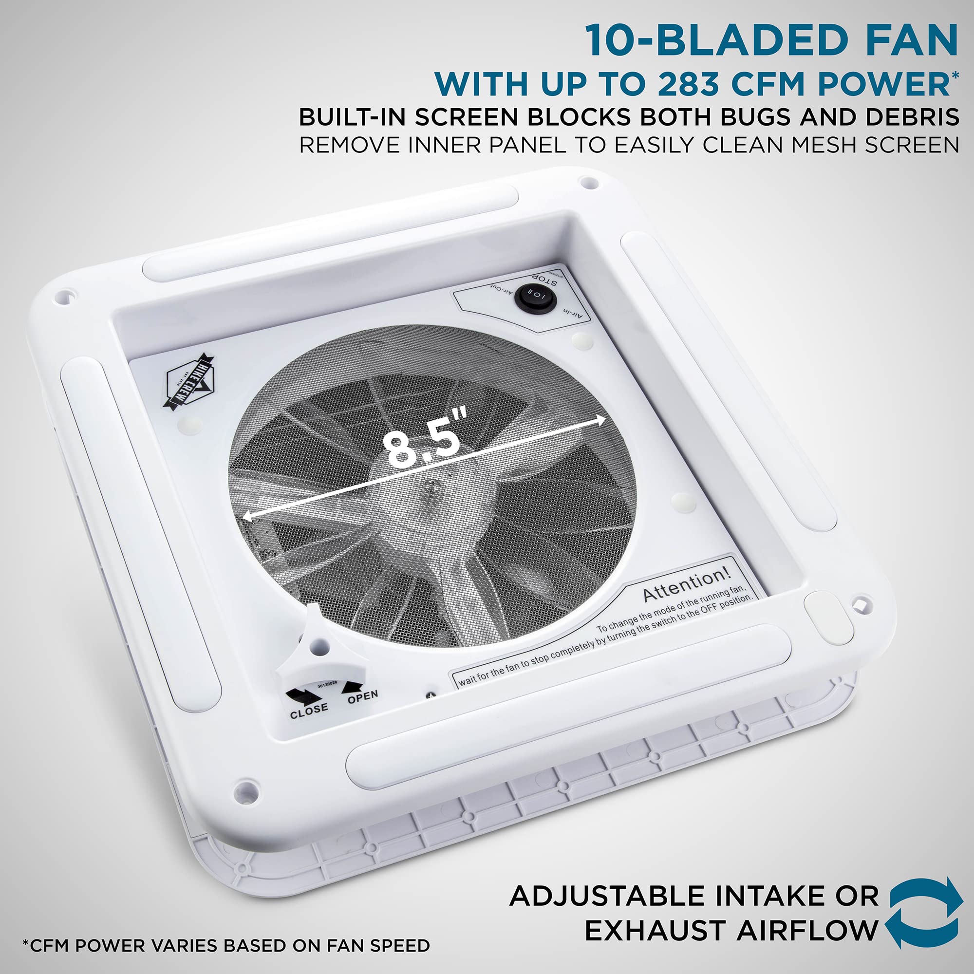 Snapklik.com : 11” RV Roof Vent Fan 12V Intake & Exhaust Camper Fan ...