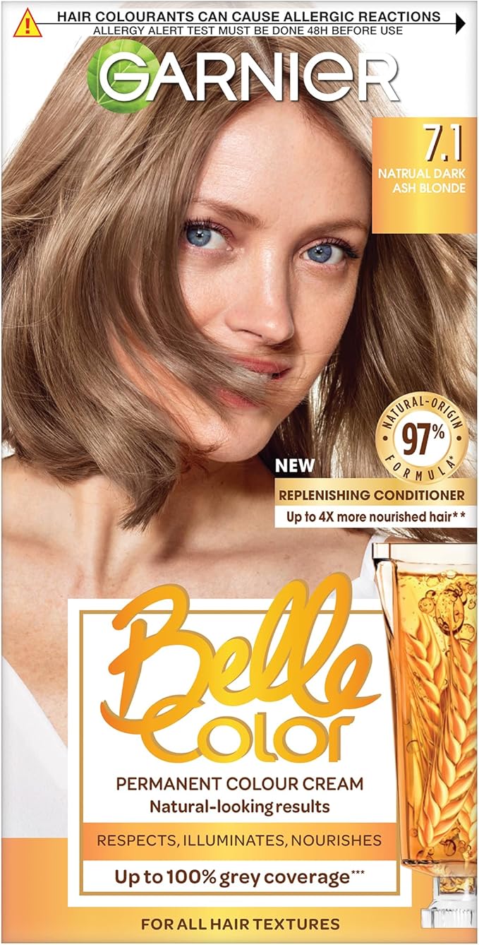 Garnier Belle Color 7.1 Natural Dark Ash Blonde Permanent Hair Dye ...