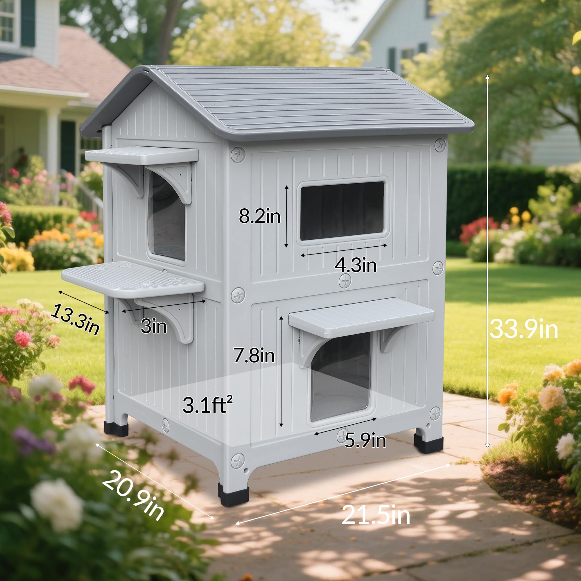 Snapklik.com : Plastic Outdoor Cat House Weatherproof For Feral Multi ...