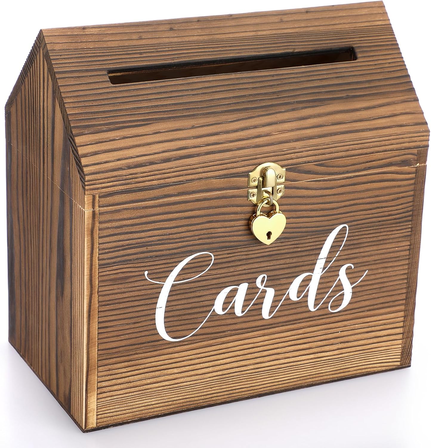 Amazon.com: ELLDOO Wooden Wedding Card Box with Heart Lock, Rustic Gift ...
