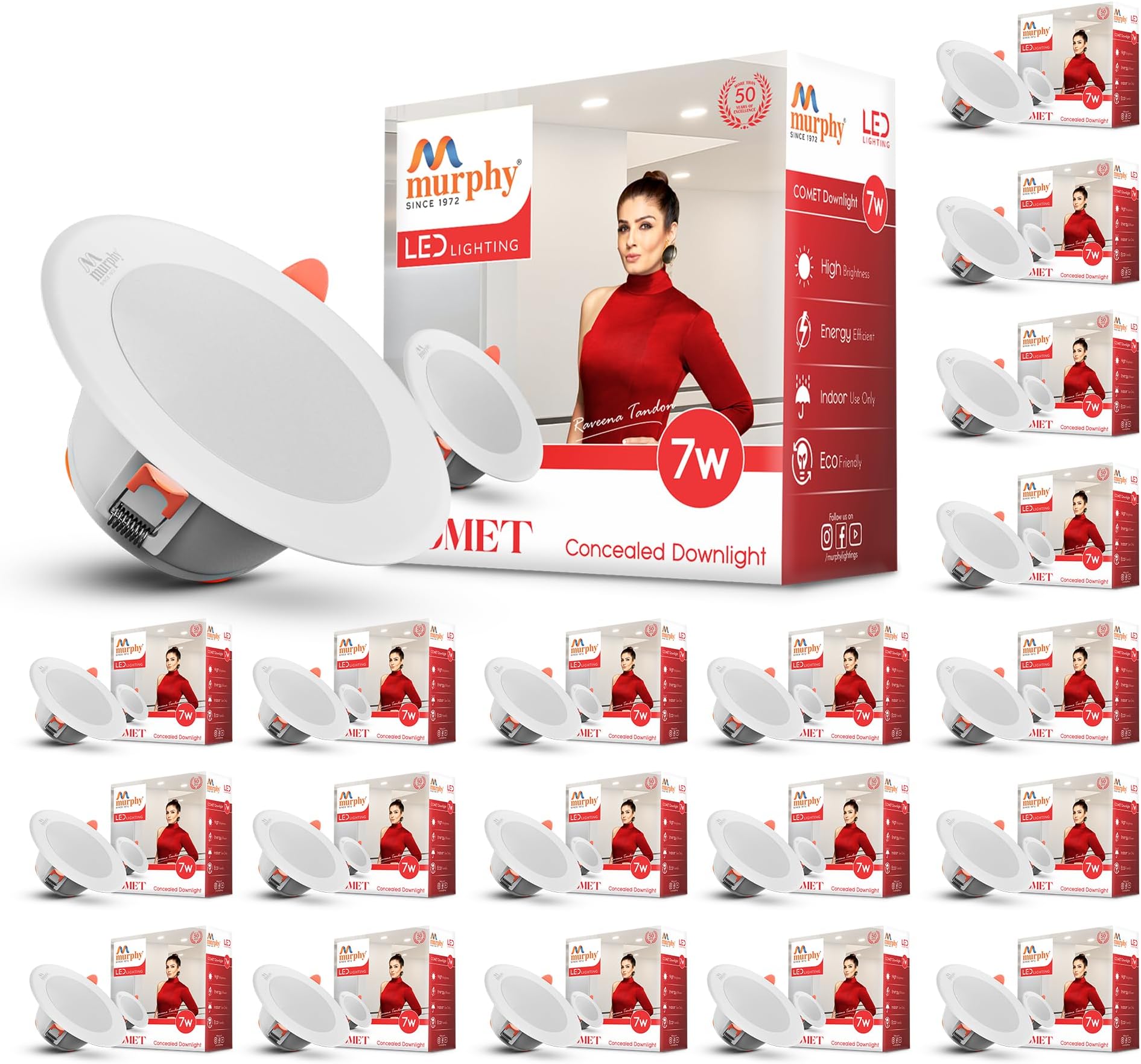 Buy Panasonic Aluminium Led Concealed Down Light,7W,6500K (Pack of 4 ...