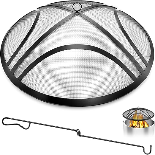 Amazon.com: Fire Pit Spark Screen, Upgraded 22 Inch Outdoor Fire Pit ...