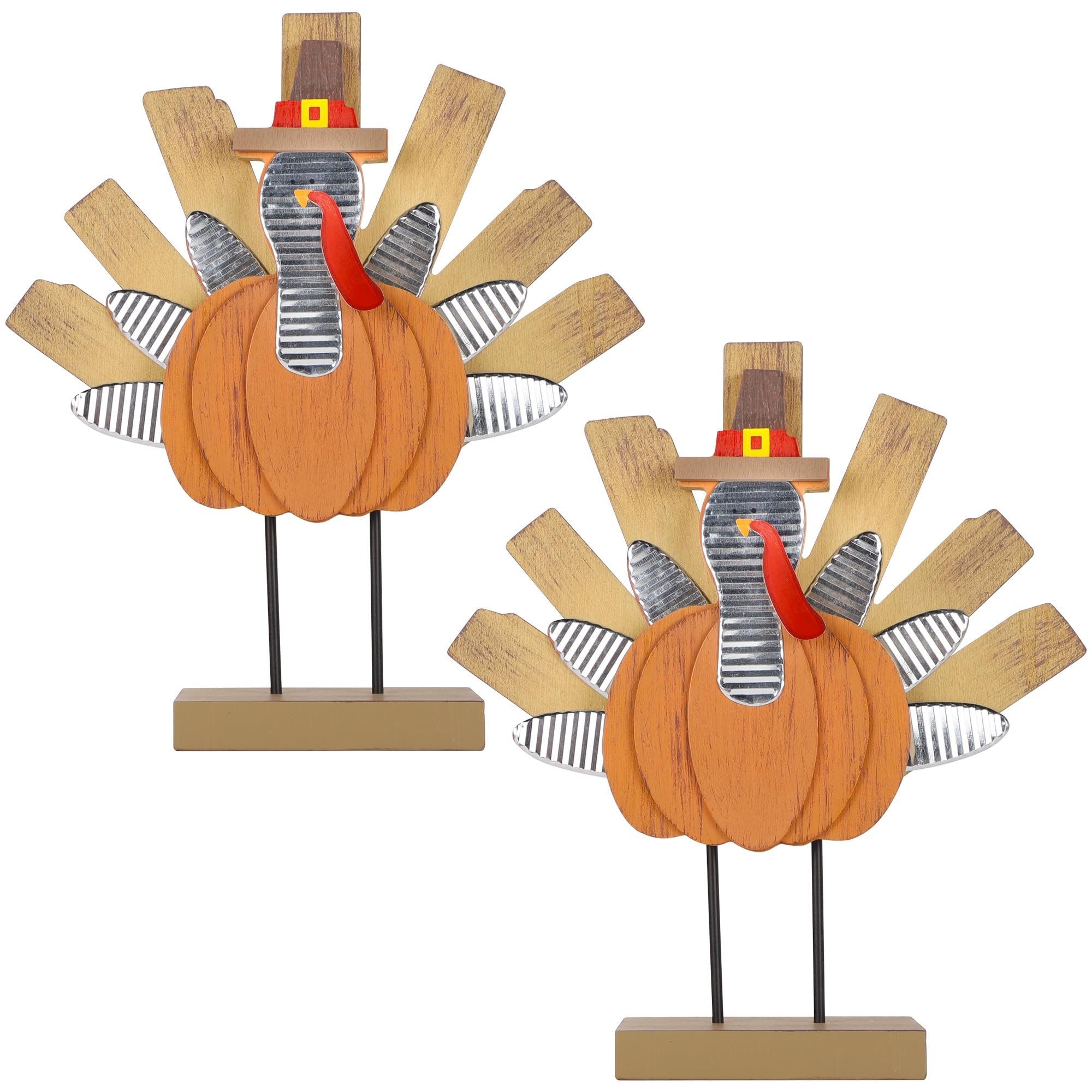 Amazon.com: Zcaukya 2 Pack Thanksgiving Turkey Decorations Indoor ...