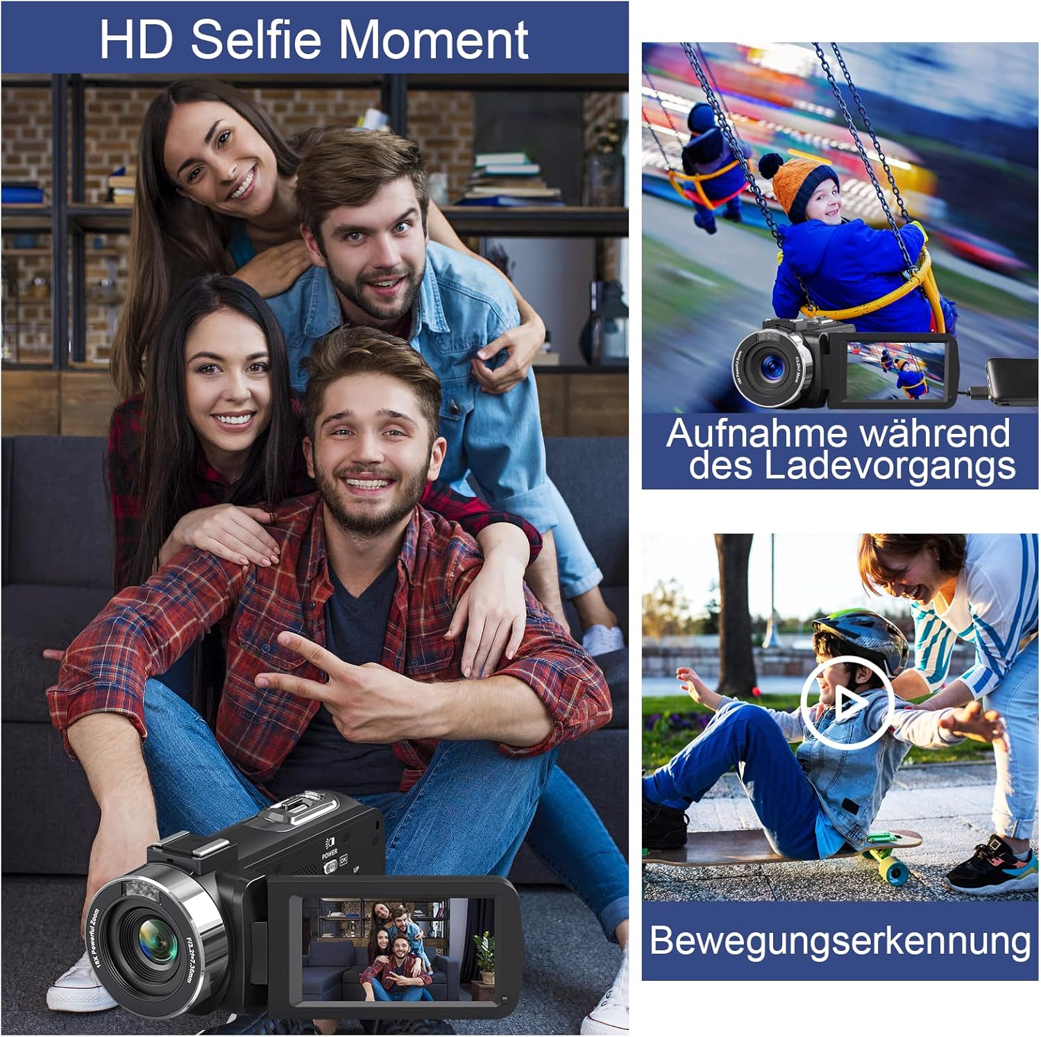 Camera video digitala,4k, 48 mpx, 30fps, vedere nocturna, ecran 3 inch ...