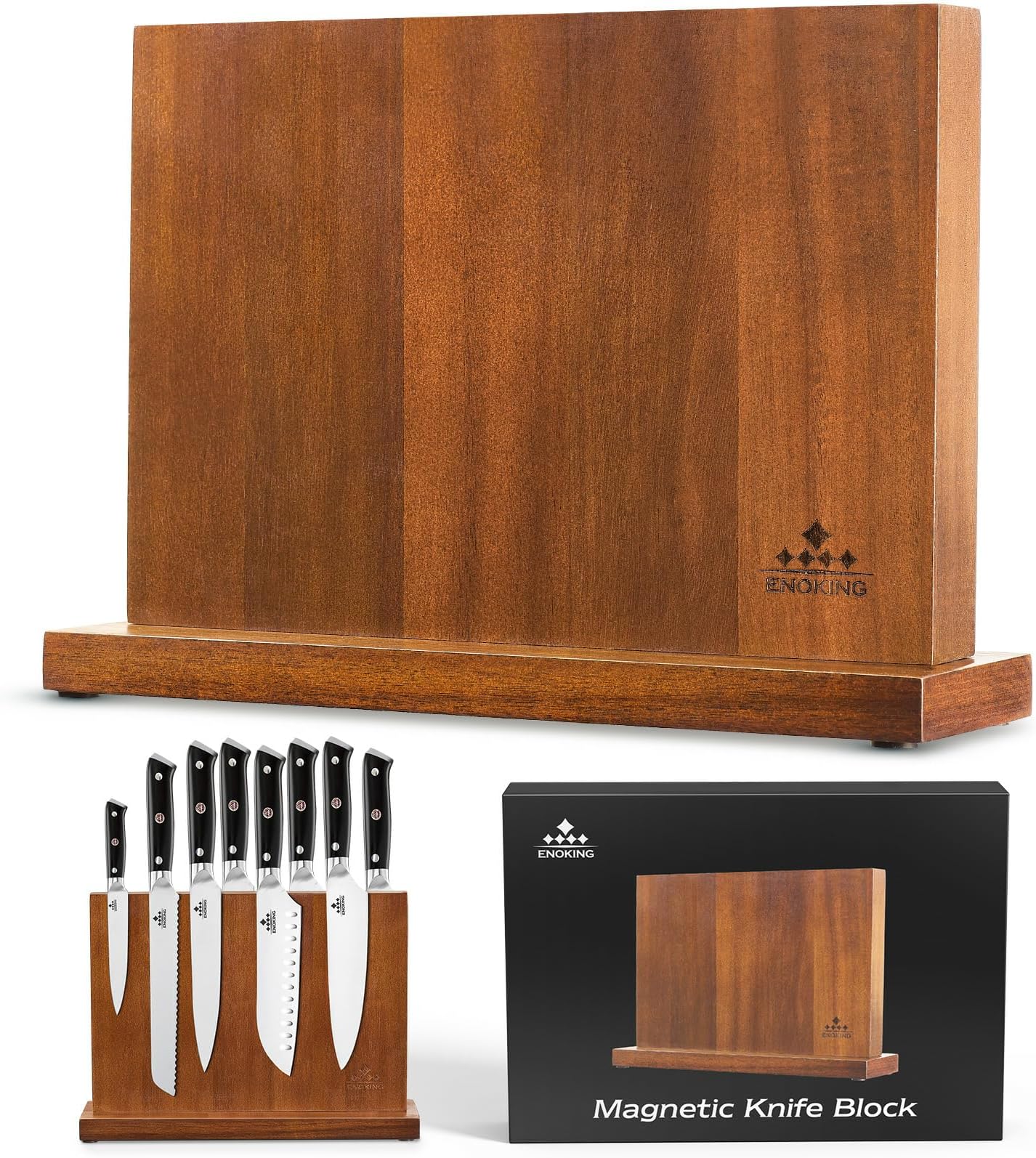 ENOKING Large Magnetic Knife Block Without Knives 38.6 x 23 cm, Double ...