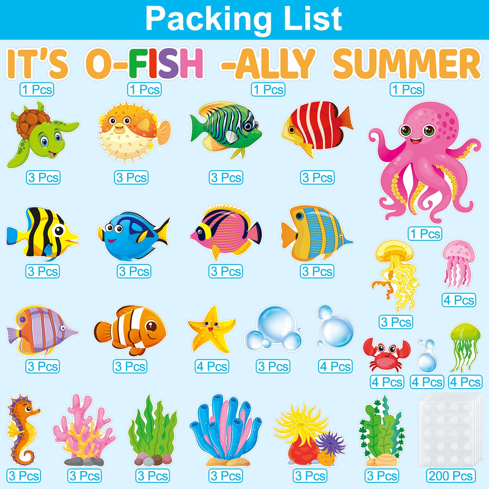 Snapklik.com : Ocean Fish Summer Bulletin Board Set Sea Animal Cutouts ...