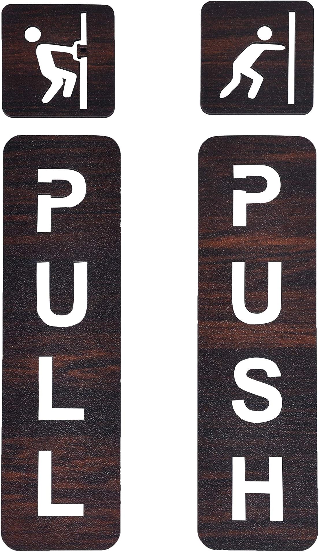 E SHOPPING Self Adhesive Stainless Steel Push & Pull Metal Signage ...