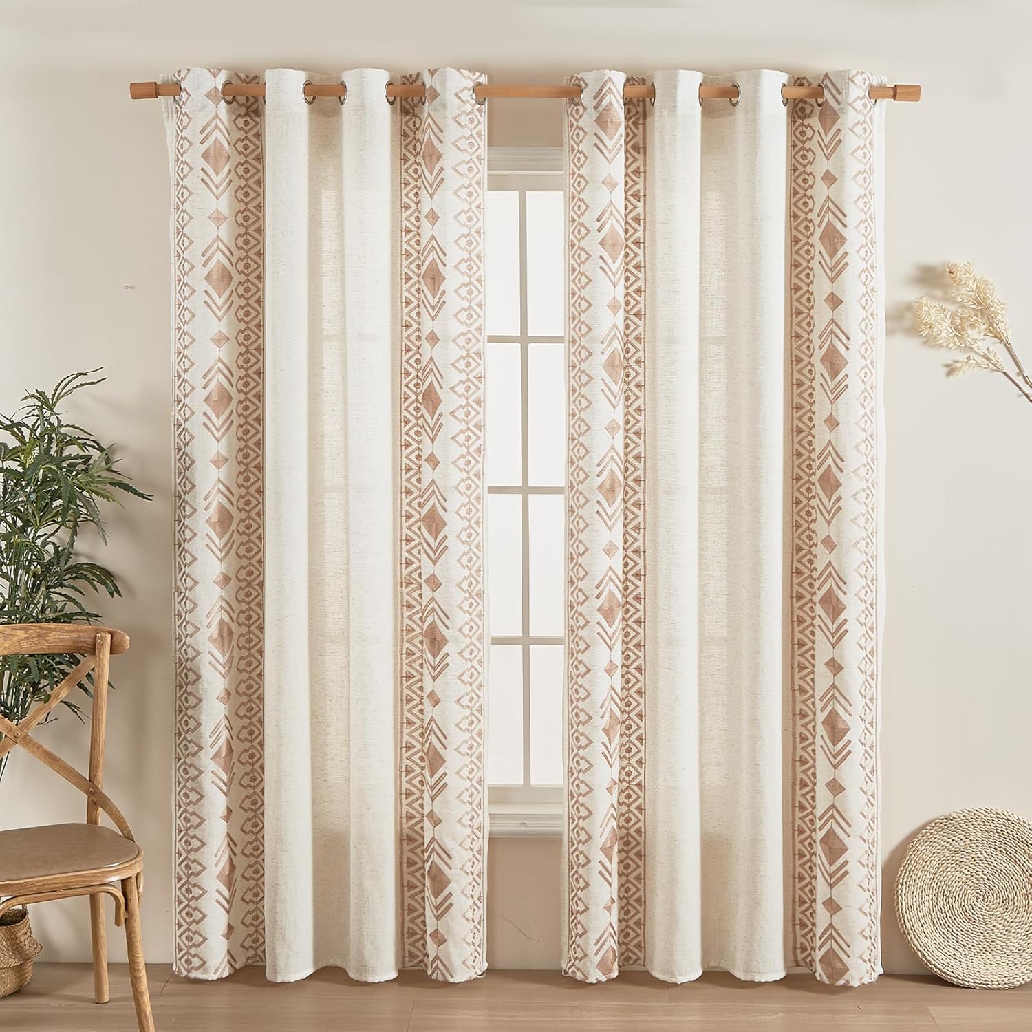 Amazon.com: Boho Curtains 63 Inches Long 2 Panels Set for Living Room ...